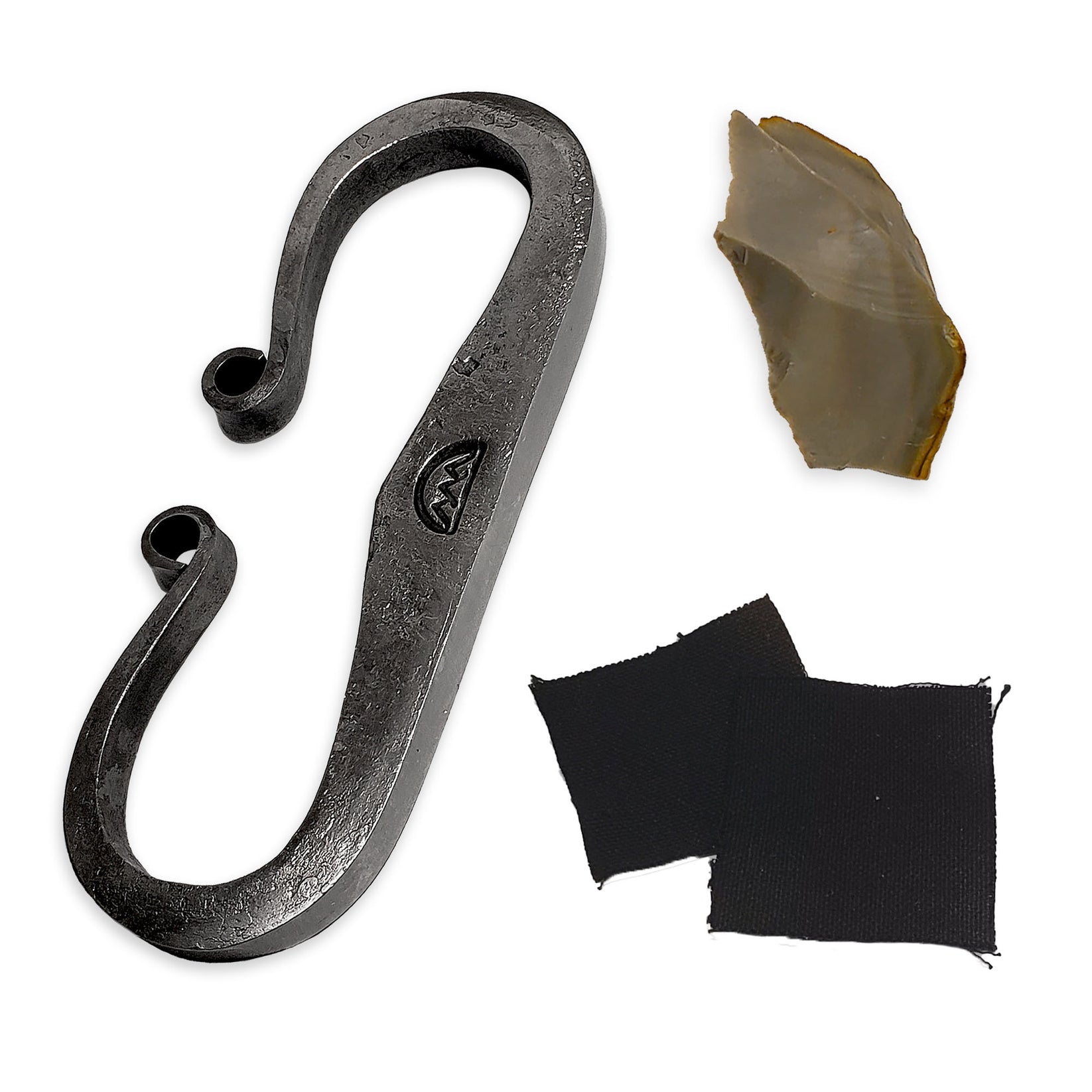 Traditional Flint & Steel [Starter Kit] Striker, Flint and Charcloth ...