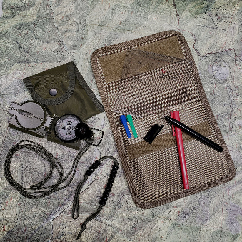 Military-Style [Navigation Kit] Compass/Protractor/Pace Beads/Markers ...